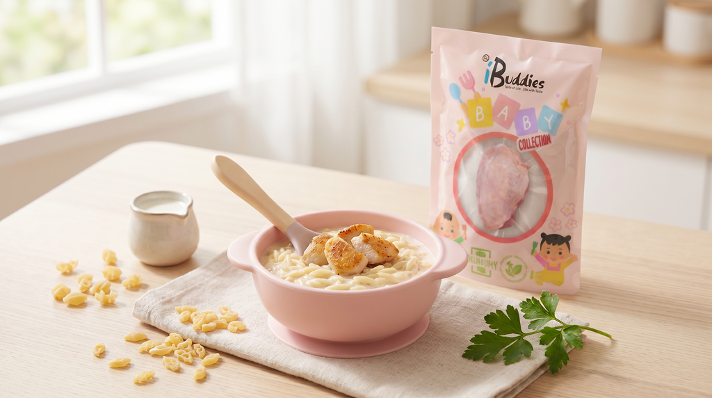 France Pan-Seared Quail Breast Creamy Baby Pasta (12m+) | iBuddies HK